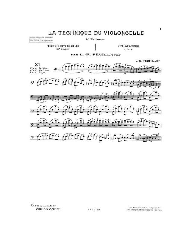 Louis R. Feuillard : La Technique du Violoncelle Vol. 2